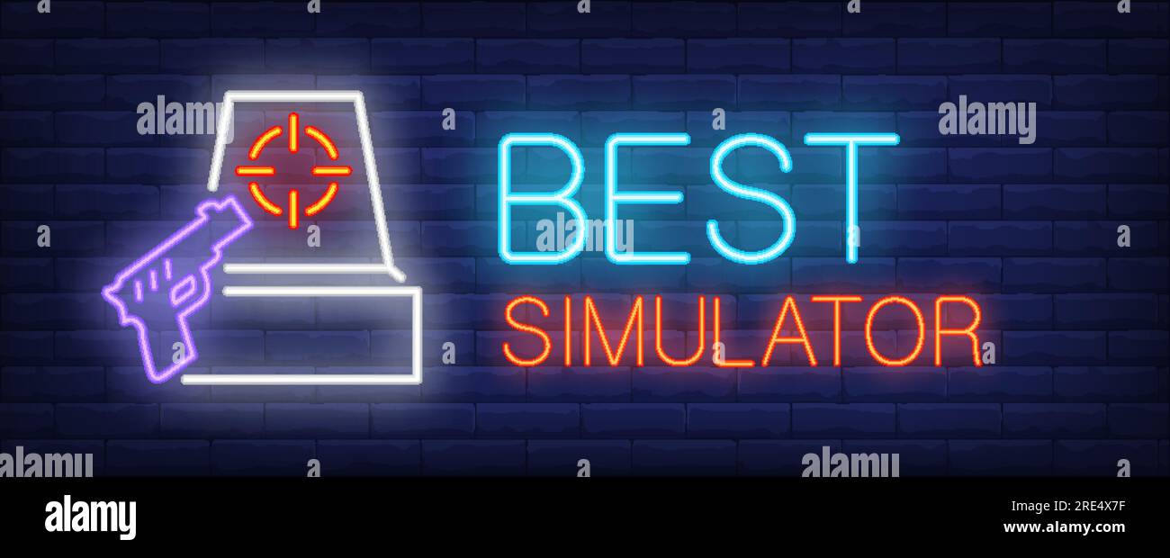 Best simulator neon text with gun and target Stock Vector Image & Art ...