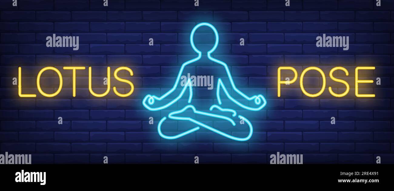 Lotus pose neon sign Stock Vector Image & Art - Alamy