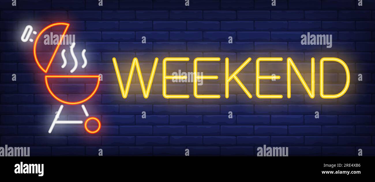 Weekend neon sign Stock Vector Image & Art - Alamy