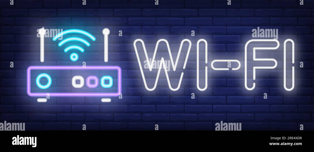 Wifi neon sign Stock Vector Image & Art - Alamy