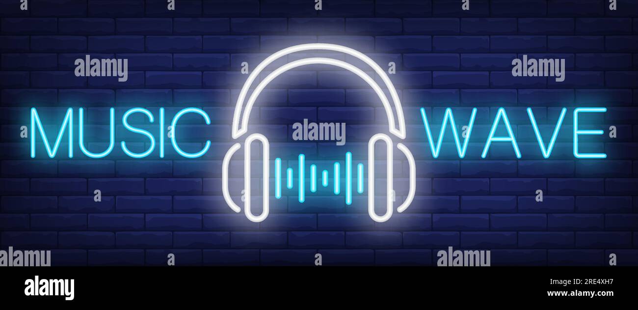 Music wave neon sign Stock Vector Image & Art - Alamy