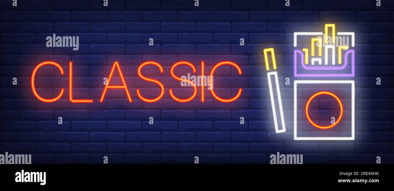 Classic cigarette neon sign Stock Vector Image & Art - Alamy