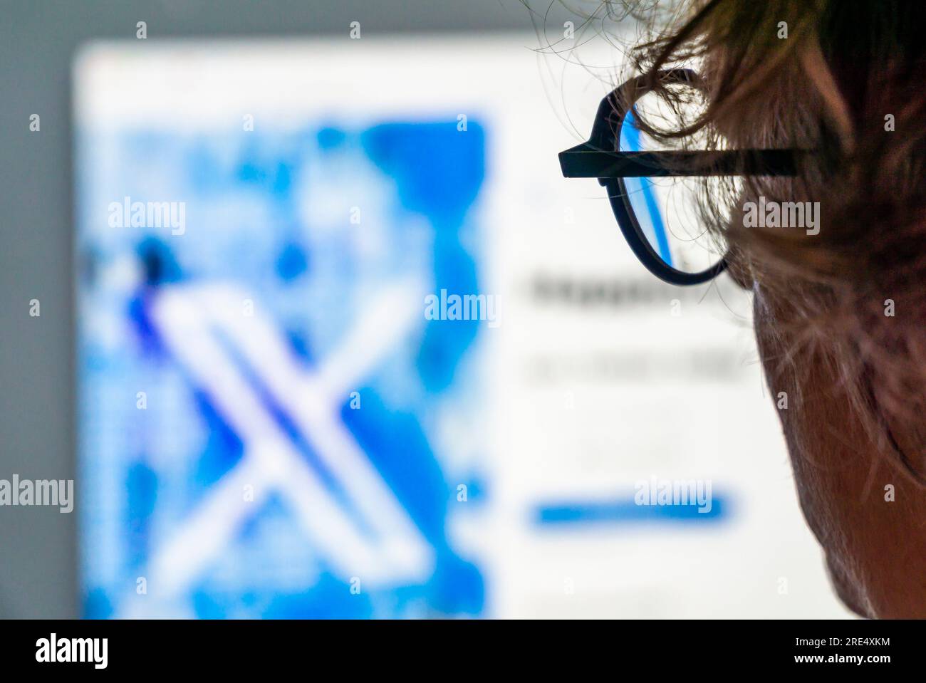 The Twitter sign in page displaying its new name, “X” on the sign-in ...