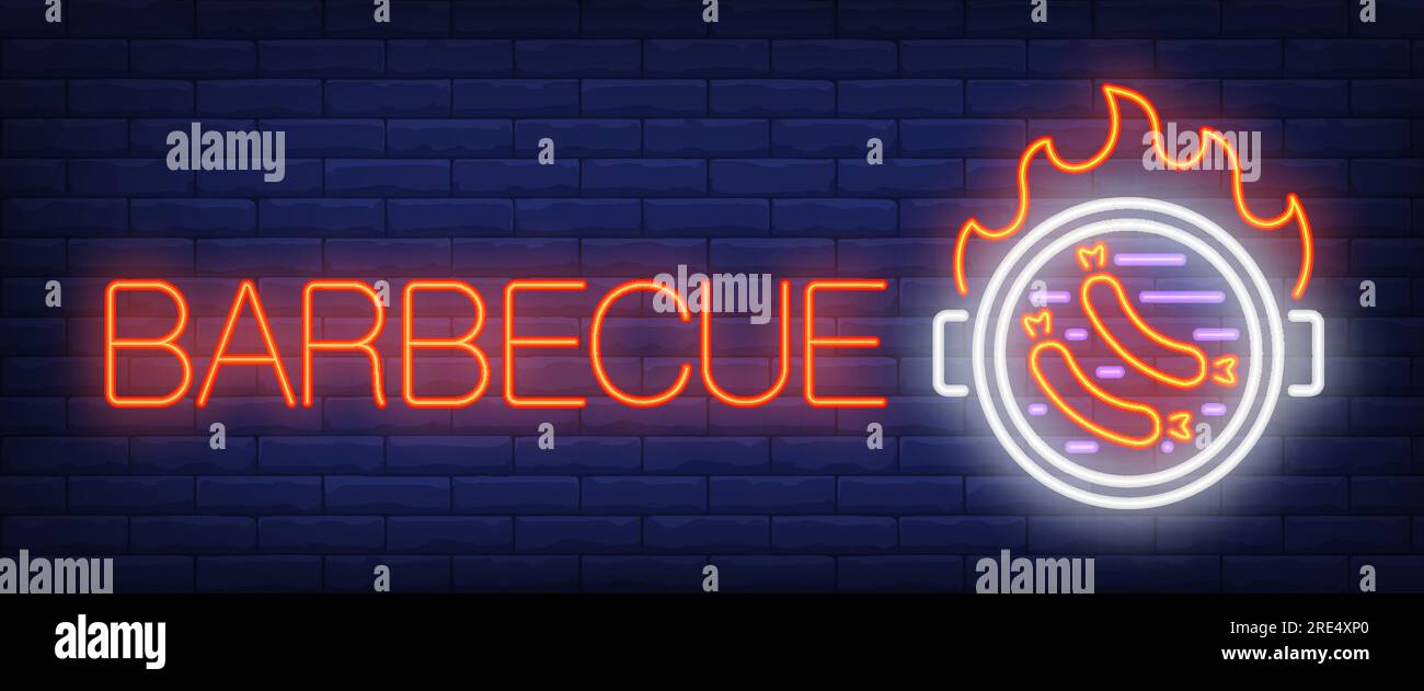 Barbecue neon sign Stock Vector Image & Art - Alamy