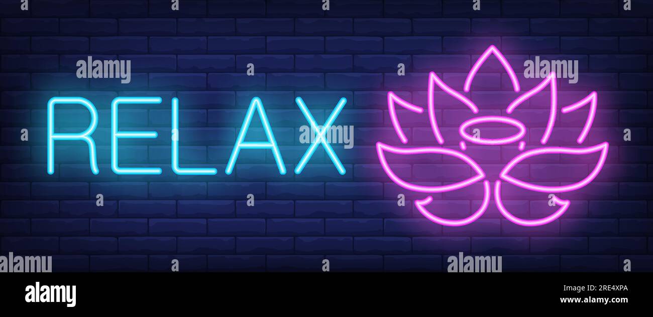 Relax neon sign Stock Vector Image & Art - Alamy
