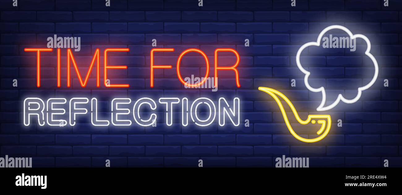 Time for reflection neon sign Stock Vector Image & Art - Alamy