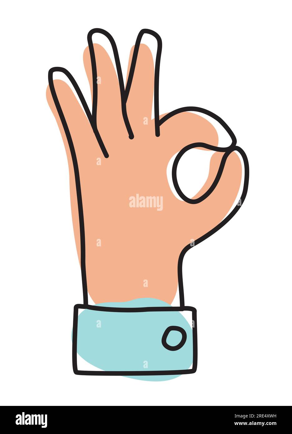 Doodle ok symbol icon or logo hand drawn with thin line Stock Vector ...