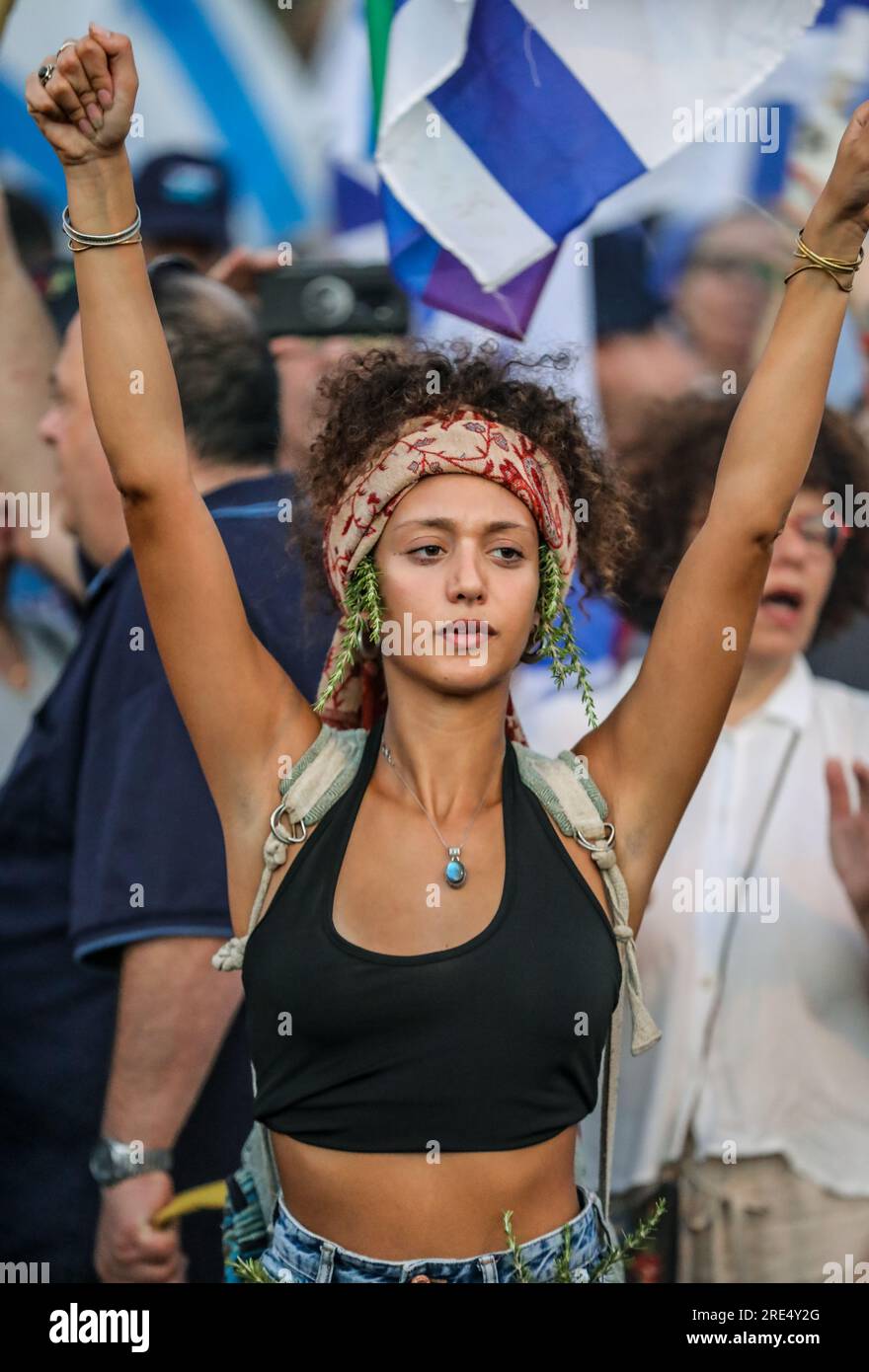Jerusalem, Israel. 24th July 2023. A good looking maiden with a belly ...