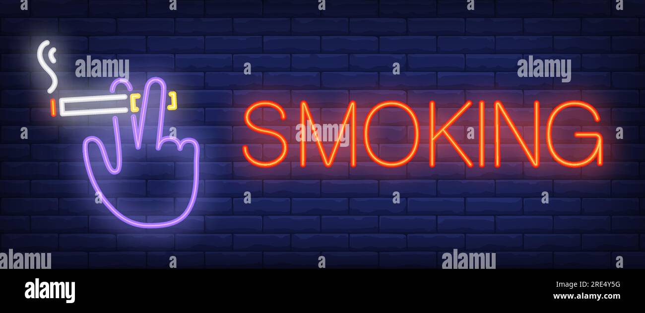 Smoking neon sign Stock Vector Image & Art - Alamy