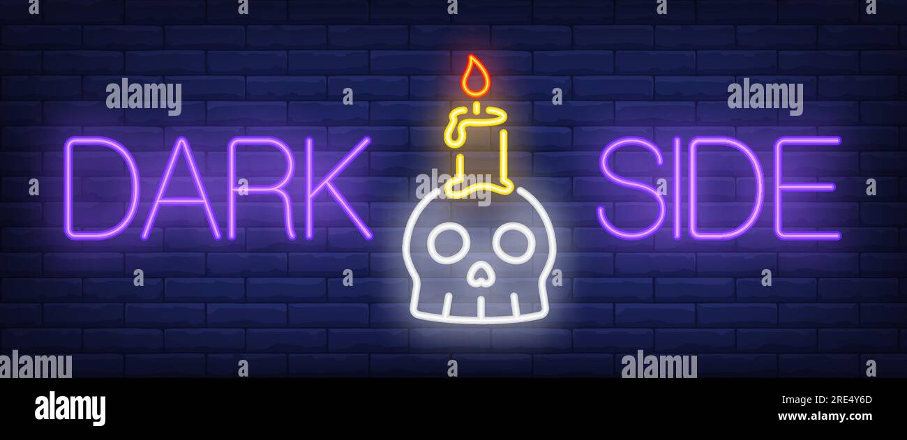Dark side neon sign Stock Vector Image & Art - Alamy