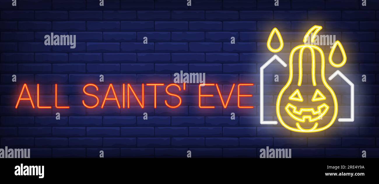 All Saints Eve neon sign Stock Vector Image & Art - Alamy