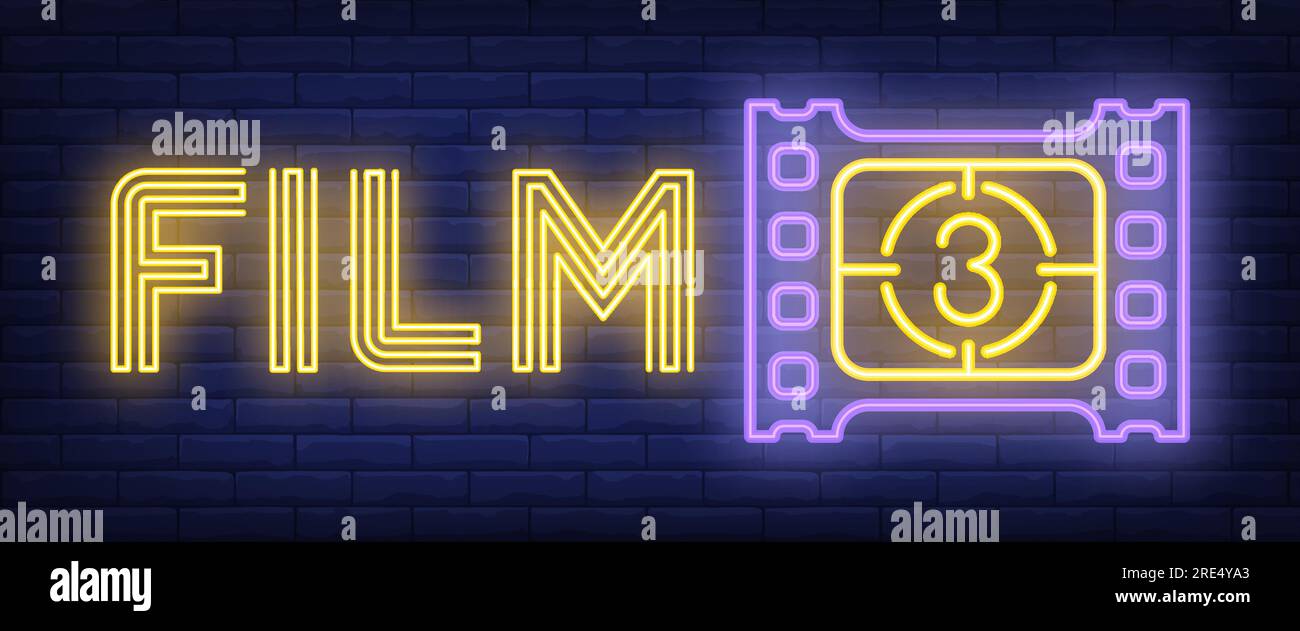 Film neon sign Stock Vector Image & Art - Alamy