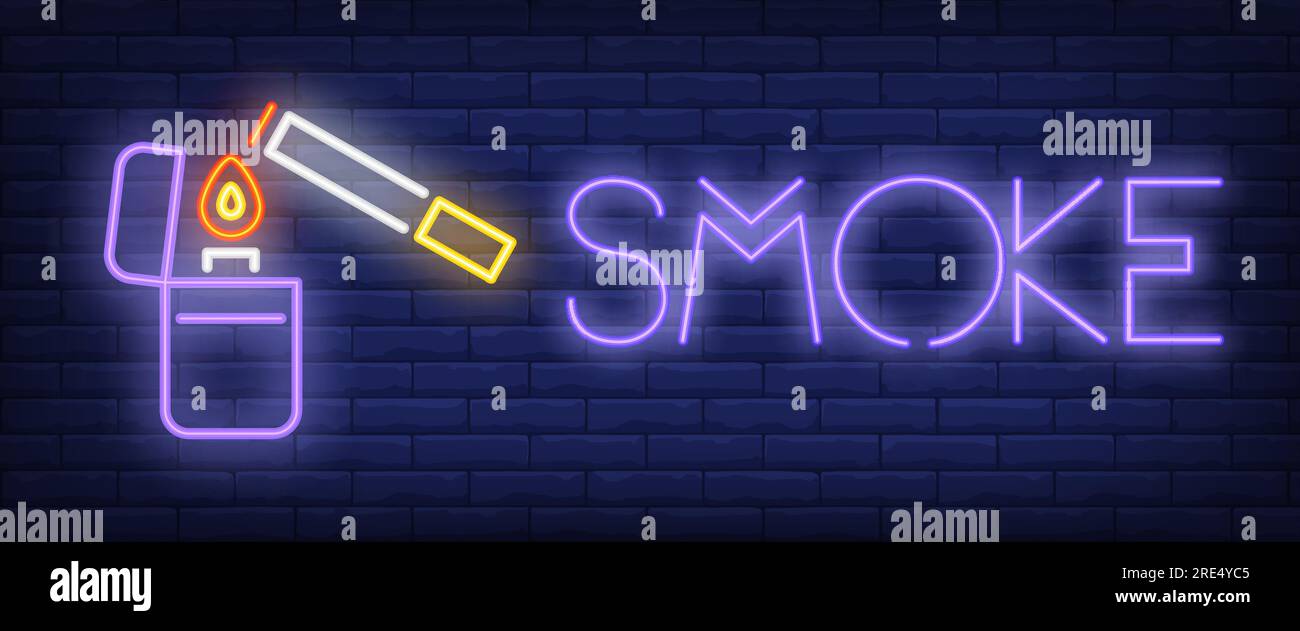Smoke neon sign Stock Vector Image & Art - Alamy