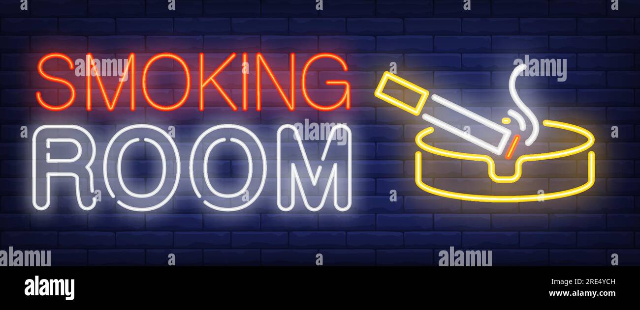 Smoking room neon sign Stock Vector Image & Art - Alamy