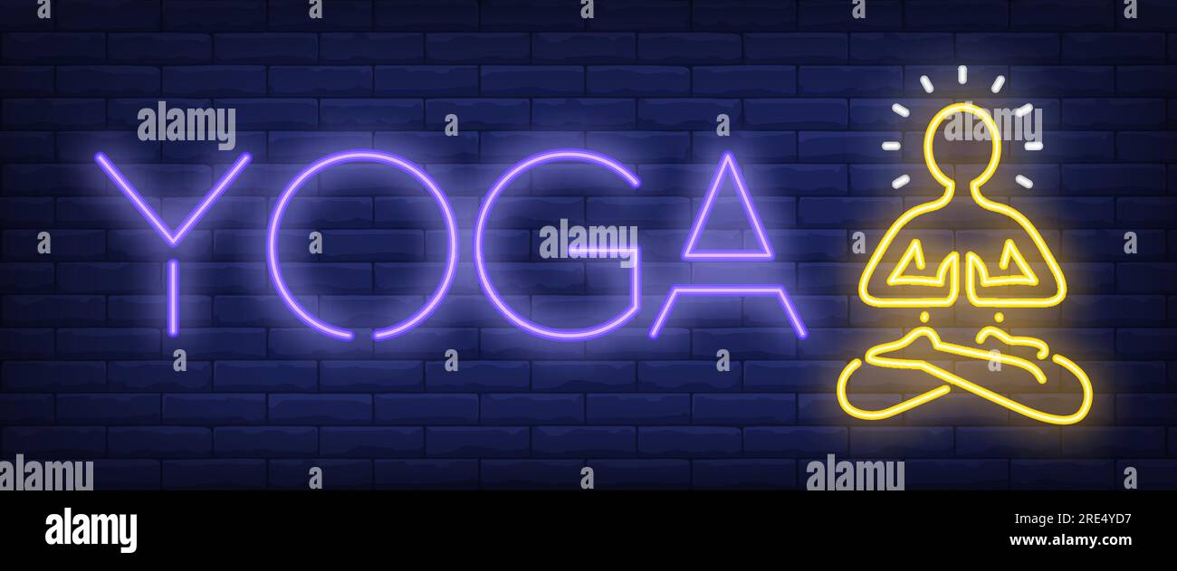 Yoga neon sign Stock Vector Image & Art - Alamy