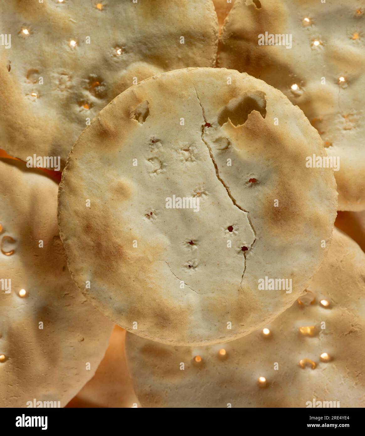 Classic close up food still life of Water biscuits - clean and crisp ...