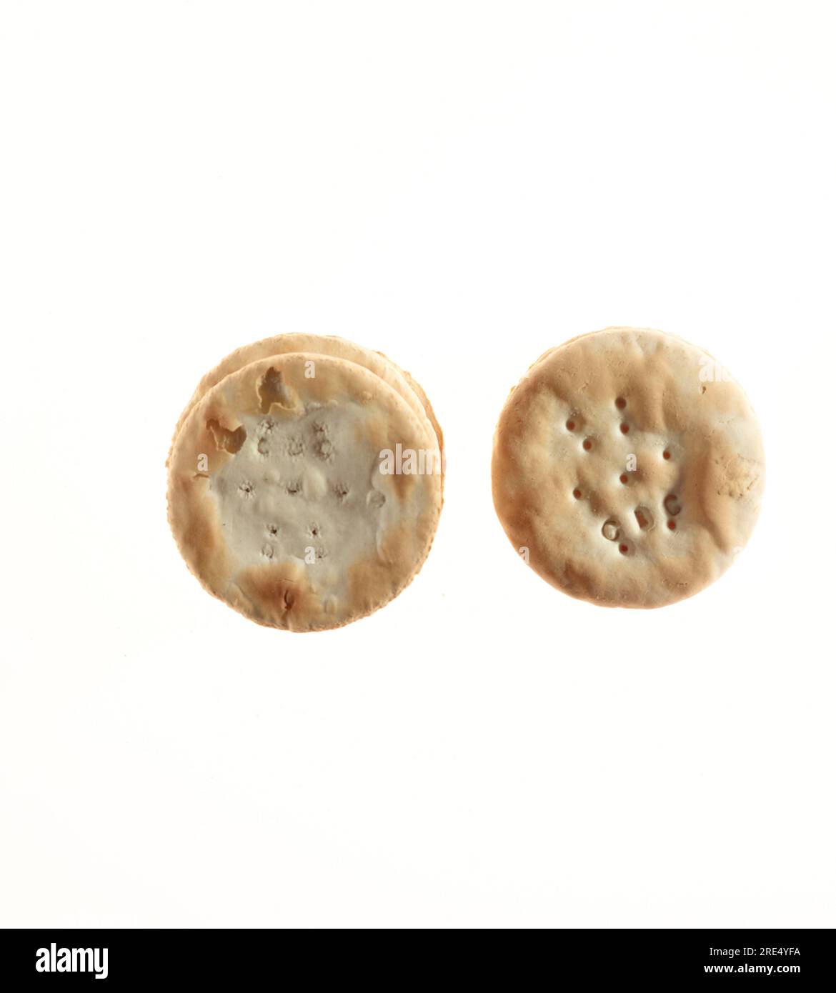 Classic close up food still life of Water biscuits - clean and crisp ...
