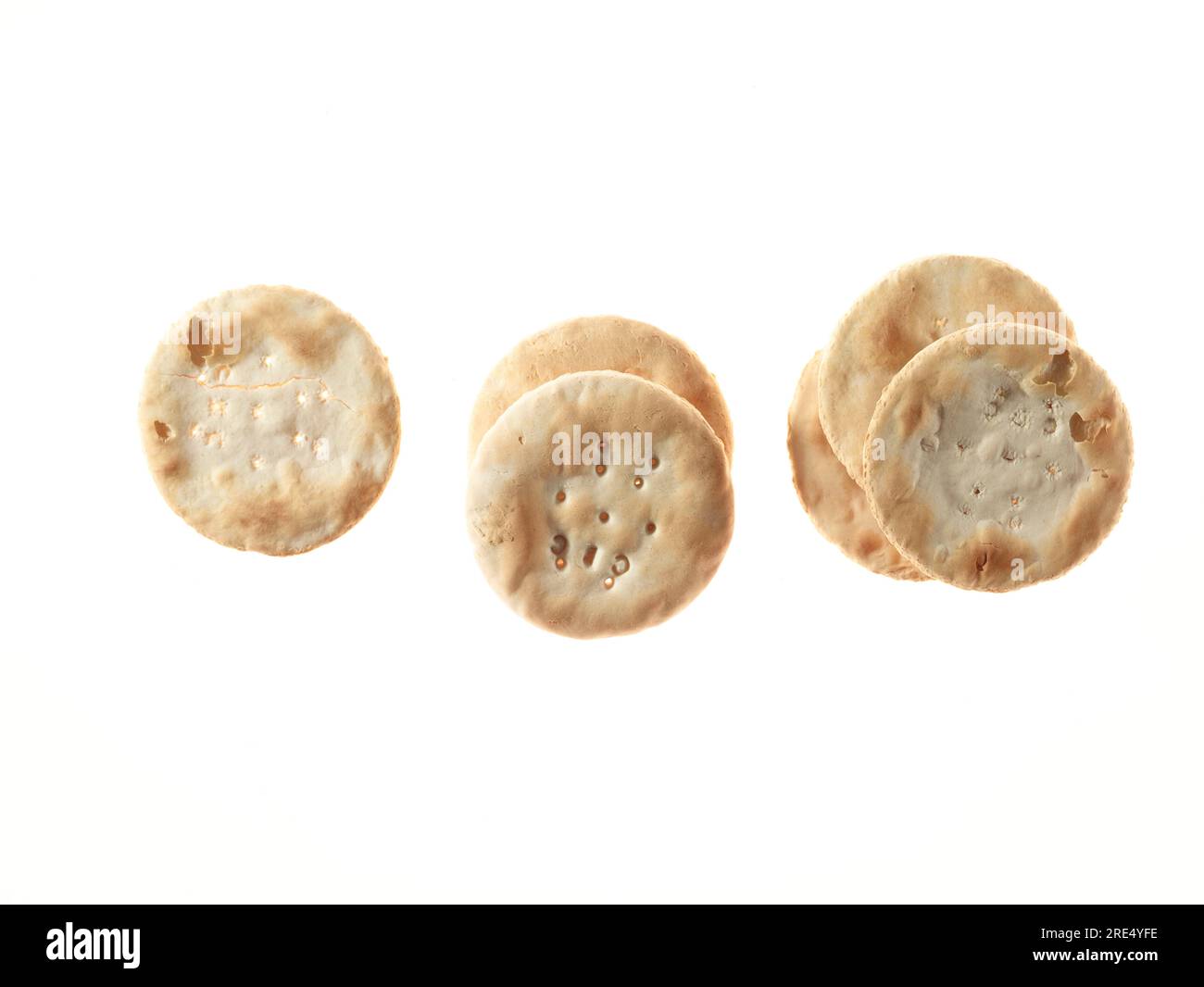 Classic close up food still life of Water biscuits - clean and crisp ...