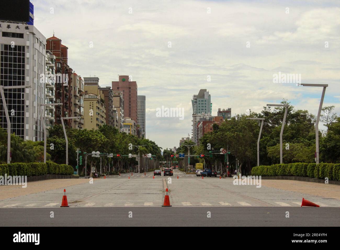 Empty street in Taipei Taiwan before typhoon Stock Photo - Alamy
