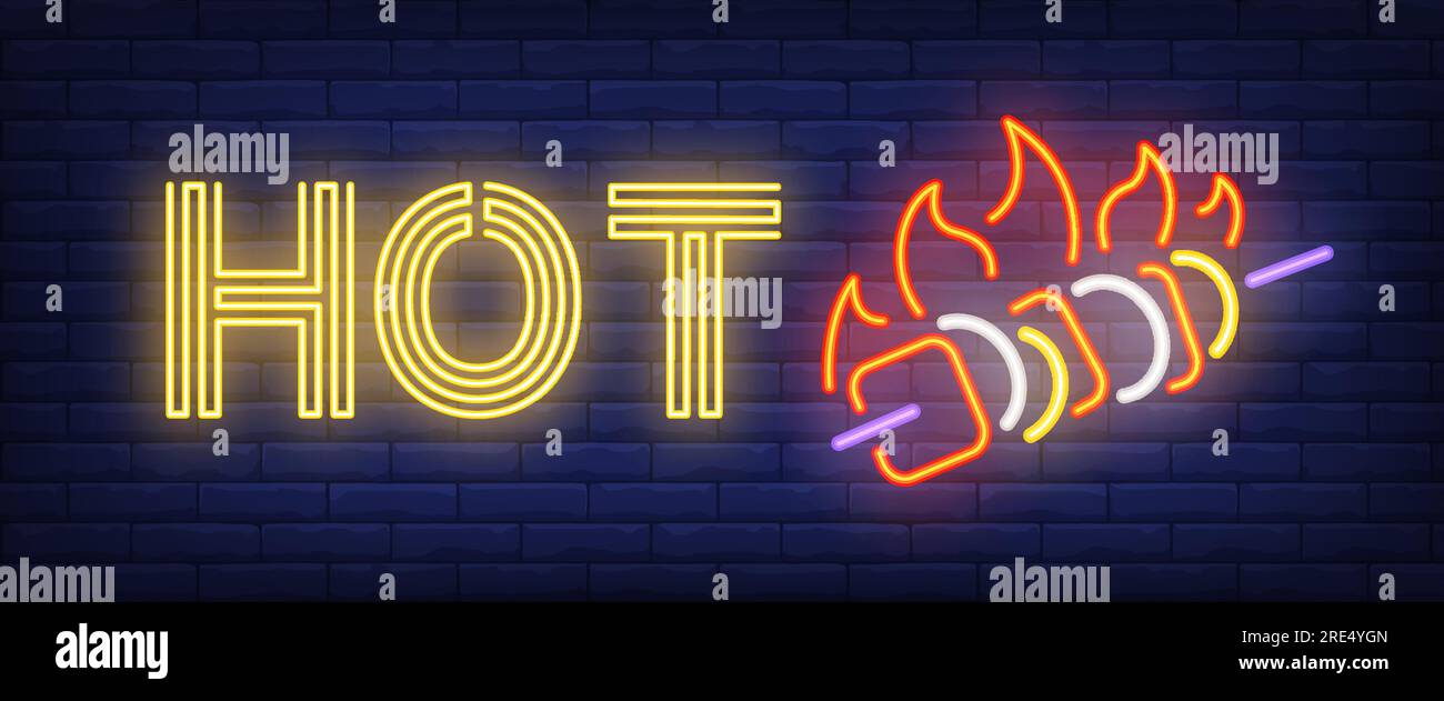 Hot neon sign Stock Vector Image & Art - Alamy