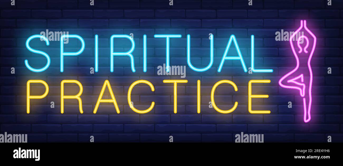 Spiritual practice neon sign Stock Vector Image & Art - Alamy