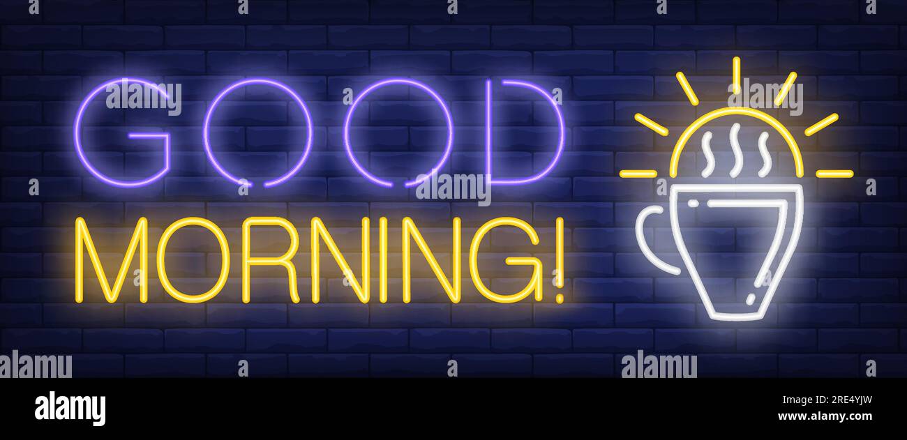Good morning neon sign Stock Vector Image & Art - Alamy