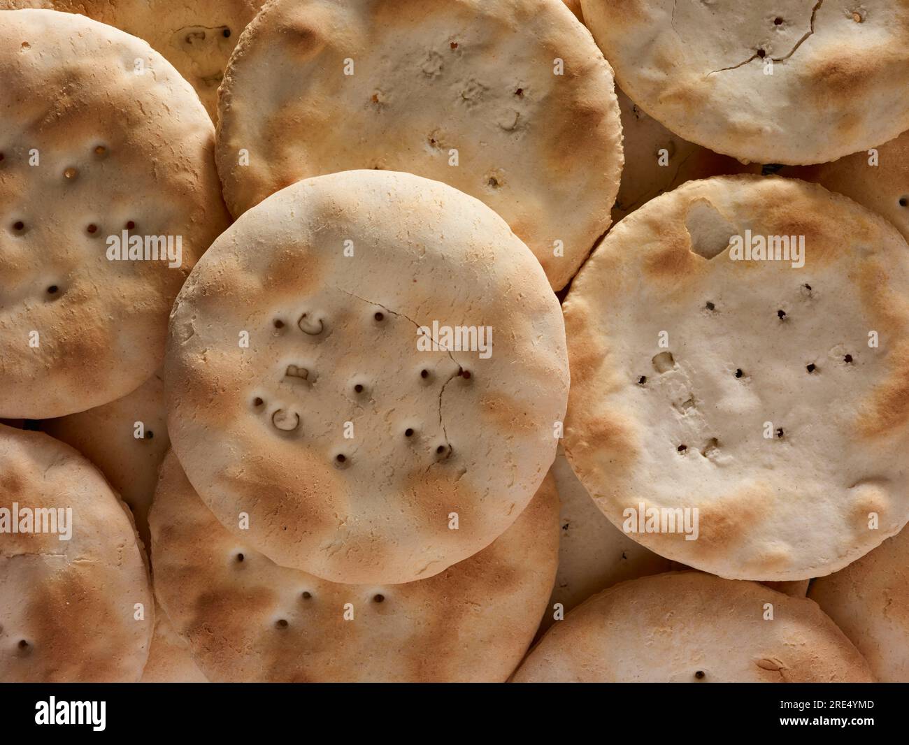 Classic close up food still life of Water biscuits - clean and crisp ...