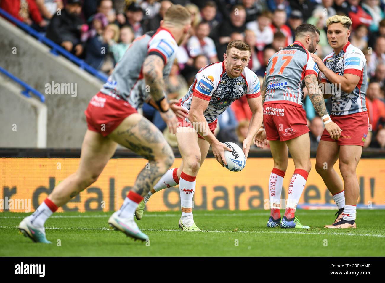Warrington, England - 22nd July 2023 - Ed Chamberlain of Leigh Leopards ...