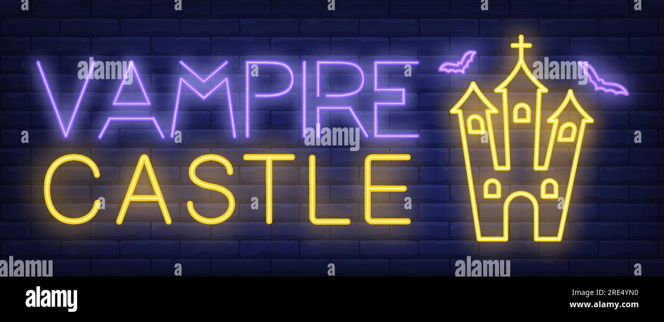 Vampire castle neon sign Stock Vector Image & Art - Alamy
