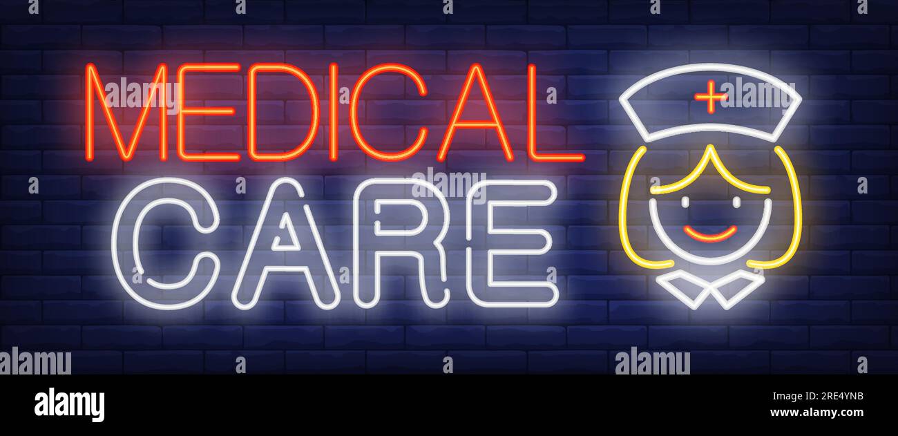 Medical care neon sign Stock Vector Image & Art - Alamy