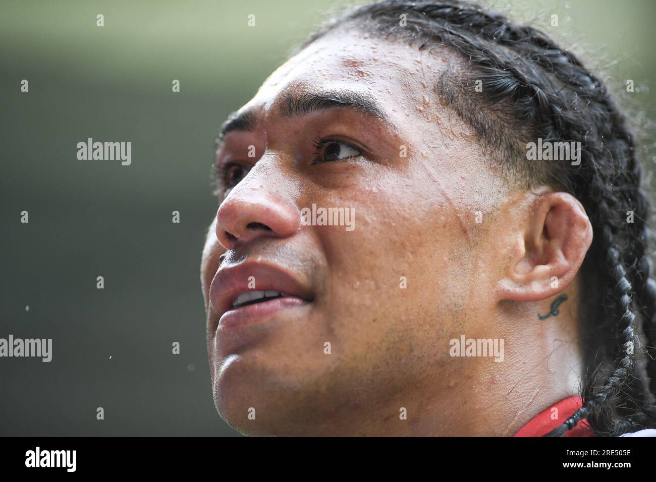 Warrington, England - 22nd July 2023 - Tom Amone of Leigh Leopards ...