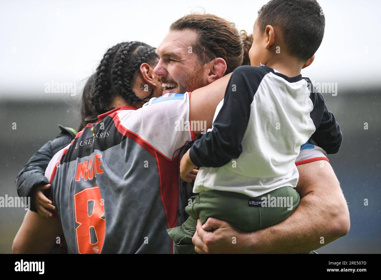 Warrington, England - 22nd July 2023 - Tom Amone and Robbie Mulhern of ...