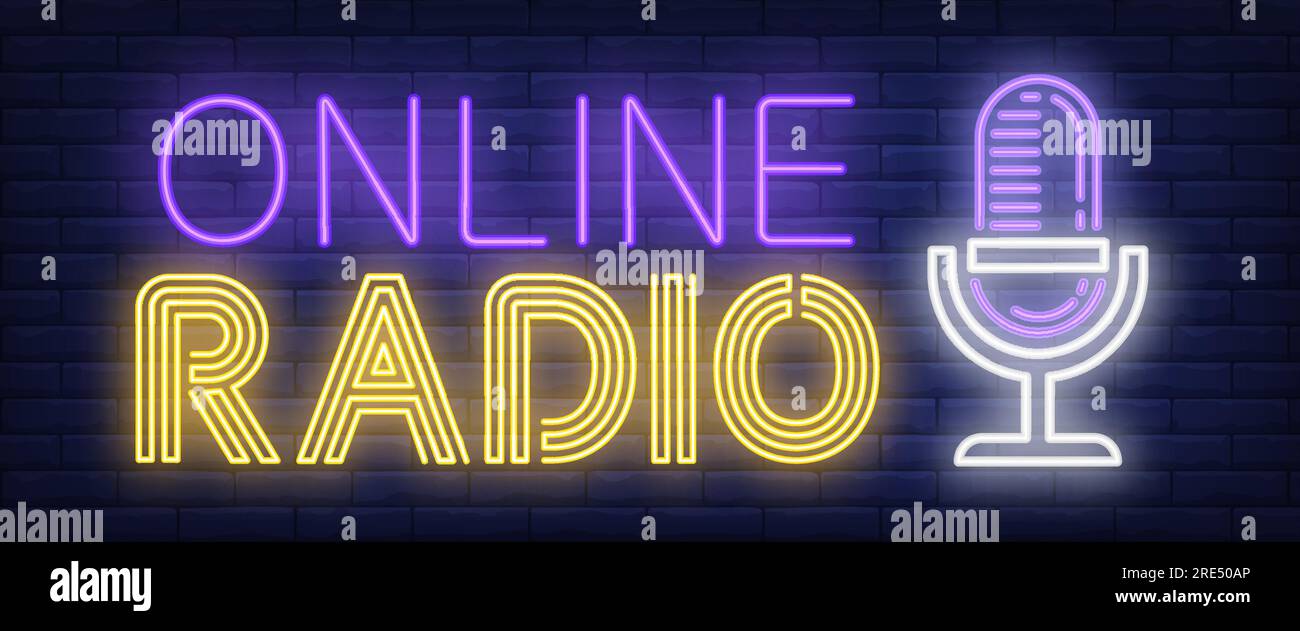 Online radio neon sign Stock Vector Image & Art - Alamy