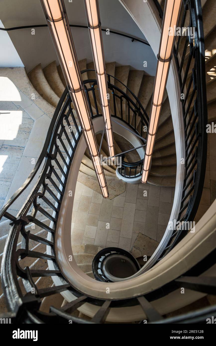 Double helix staircase, the only remaining vestige of the former 18th ...