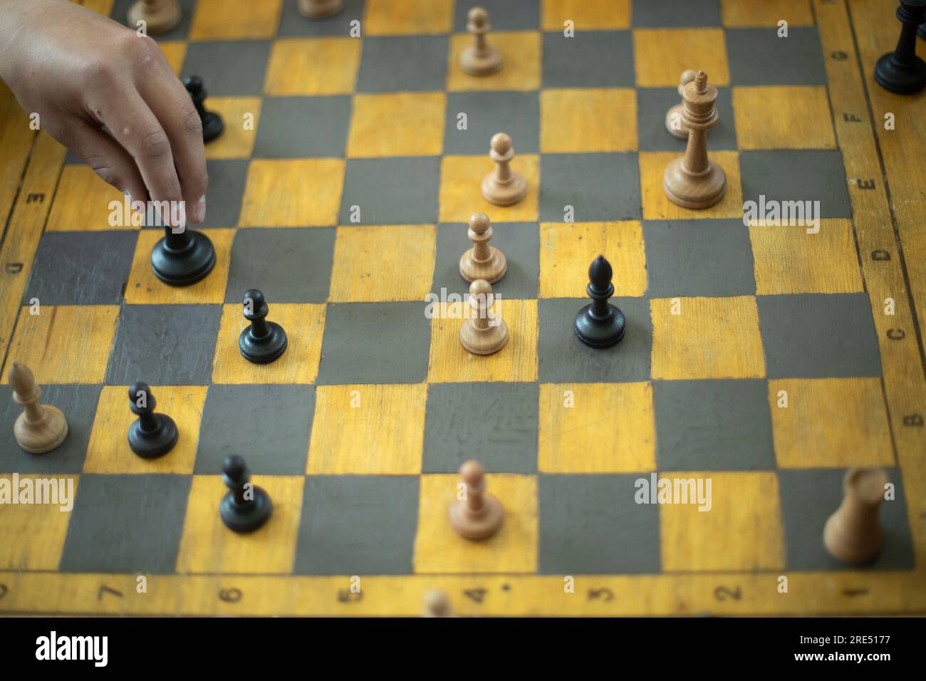 Game of chess. Chess Tournament. Pieces on board. Sports competition ...