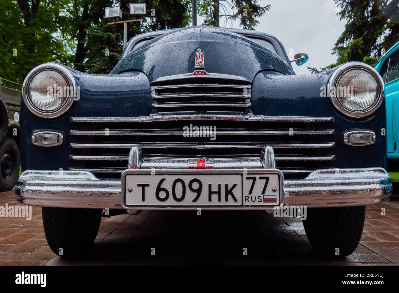 Blue GAZ M20 Volga at Classic Soviet Car Exhibition Stock Photo - Alamy