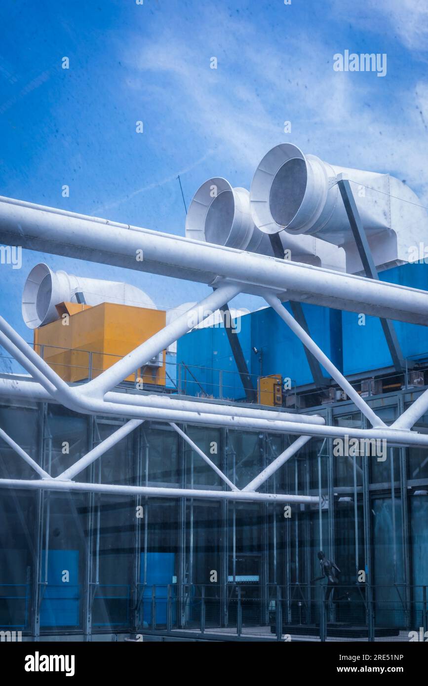 Roof, Pompidou Centre, a museum of modern art, Paris, France Stock ...