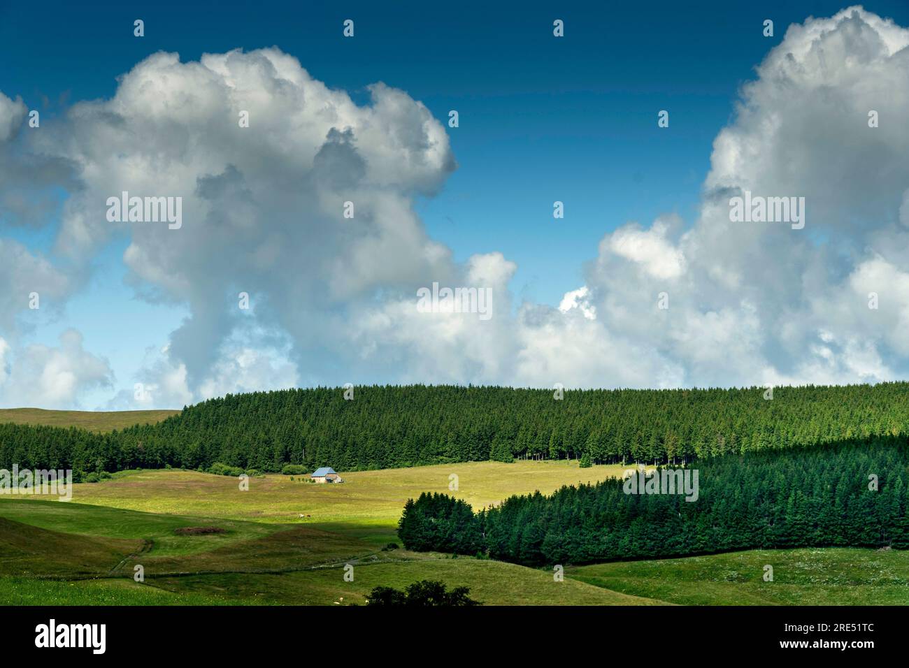 Farm (buron) in Cezallier massif, Regional Nature Park of Volcans d ...