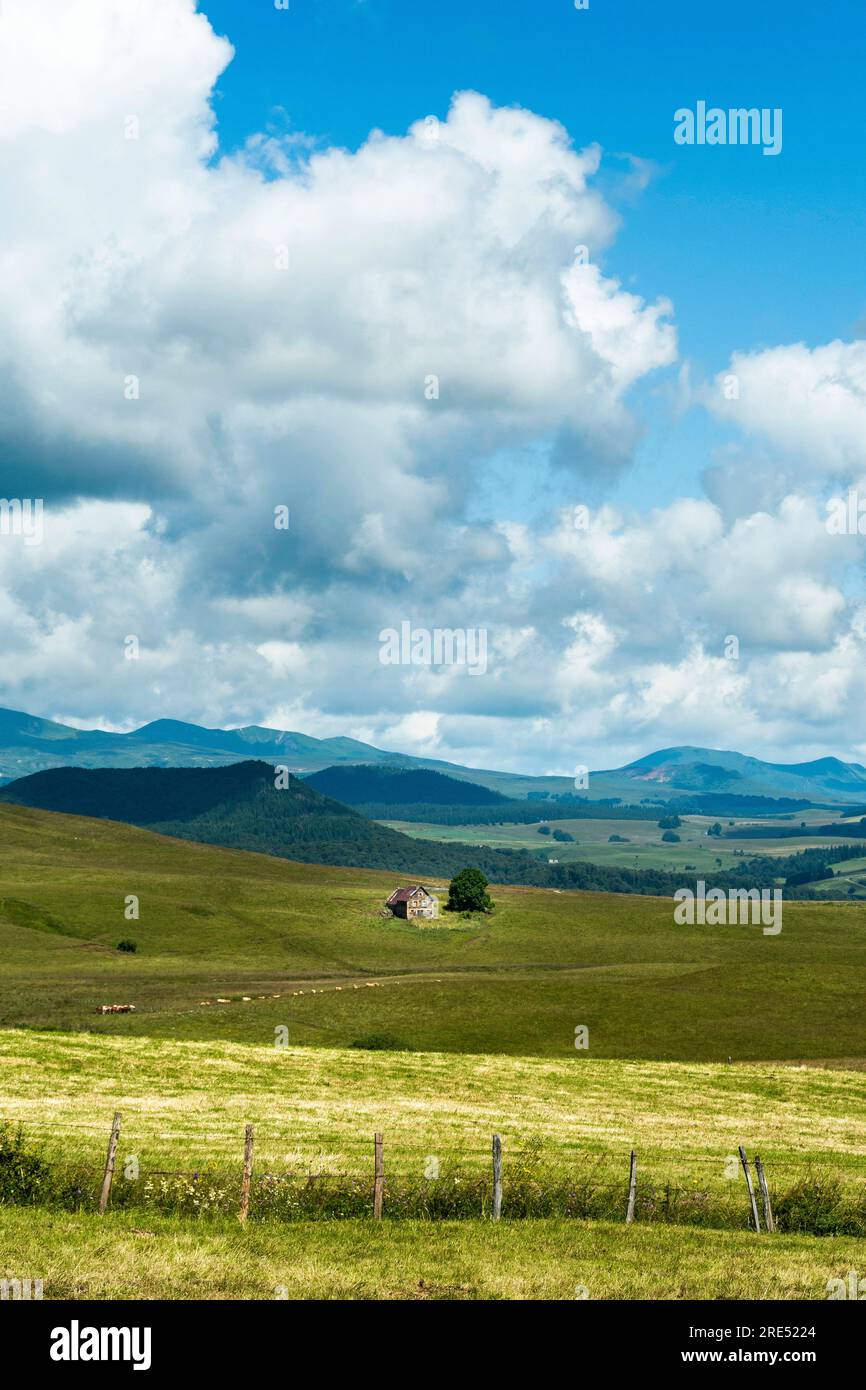 Farm (buron) in Cezallier massif, Regional Nature Park of Volcans d ...