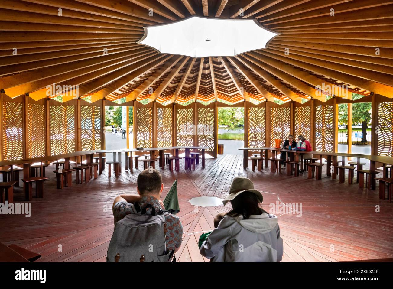 Serpentine Gallery Pavilion 2023 designed by Lina Ghotmeh London UK Stock Photo - Alamy