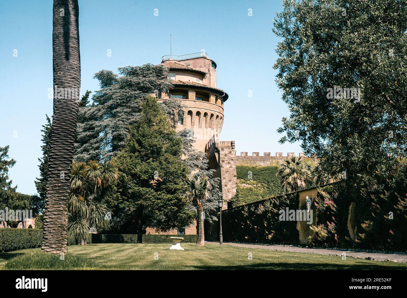 Saint John's Tower in the Vatican Gardens. The Medieval tower is ...