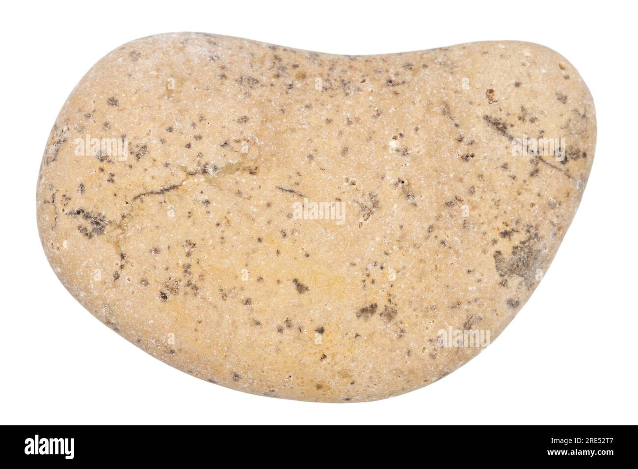 Top view of single yellow pebble isolated on white background Stock ...
