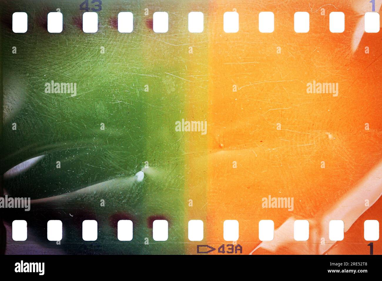 Dusty and grungy 35mm film texture or surface. Perforated scratched ...