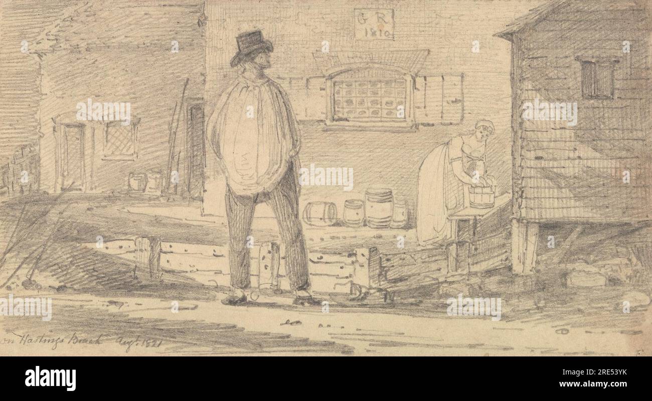 On Hastings Beach, August 1821 1821 by Thomas Hastings Stock Photo - Alamy