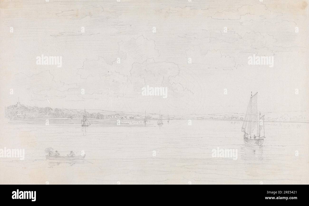 Sketch of Cowes, Isle of Wight, from the Solent by Thomas Hastings ...