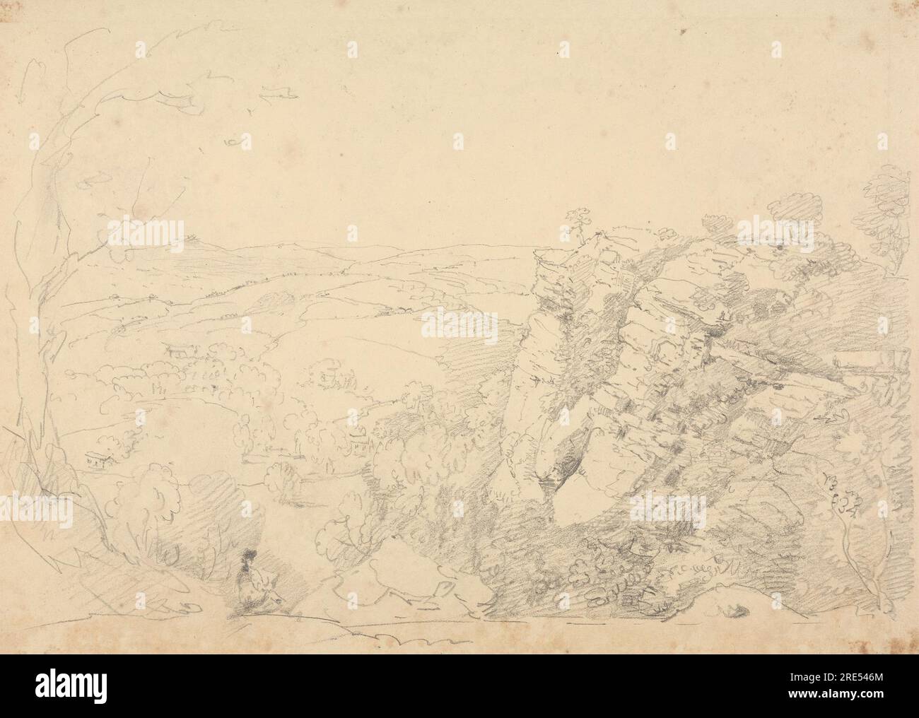 Sketch of Chudleigh Rocks, Devon by Thomas Hastings Stock Photo - Alamy