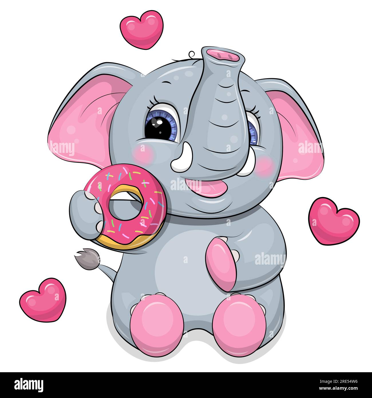 Cute Elephant Heart Cartoon