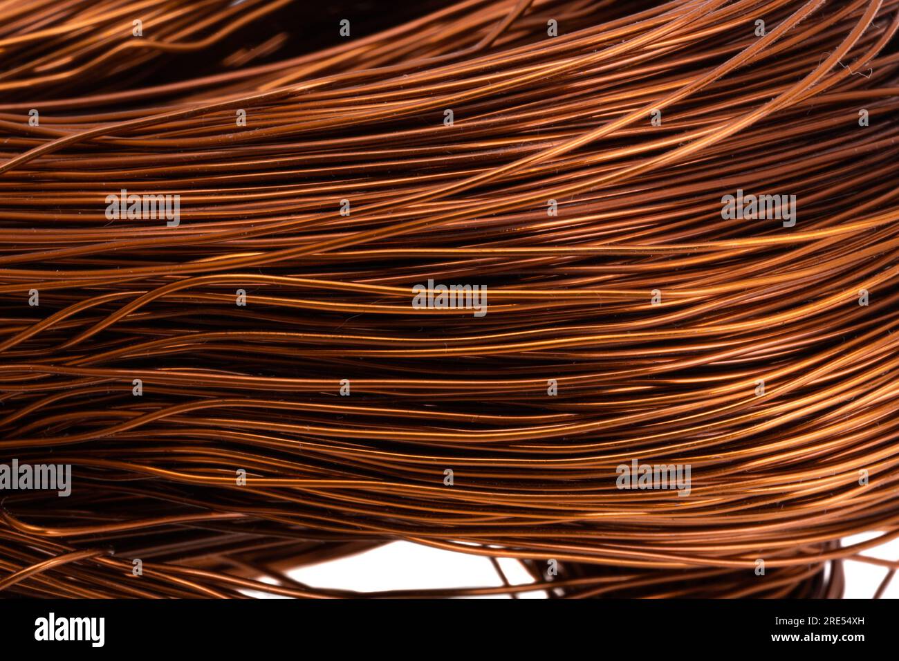 copper wire isolated on white background Stock Photo - Alamy
