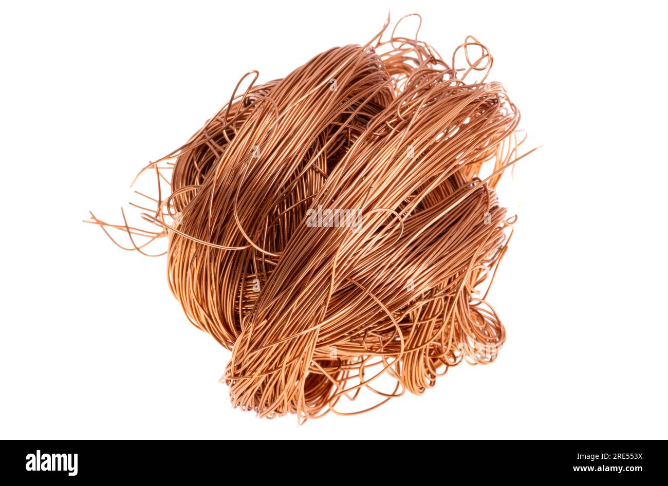 copper wire isolated on white background Stock Photo - Alamy