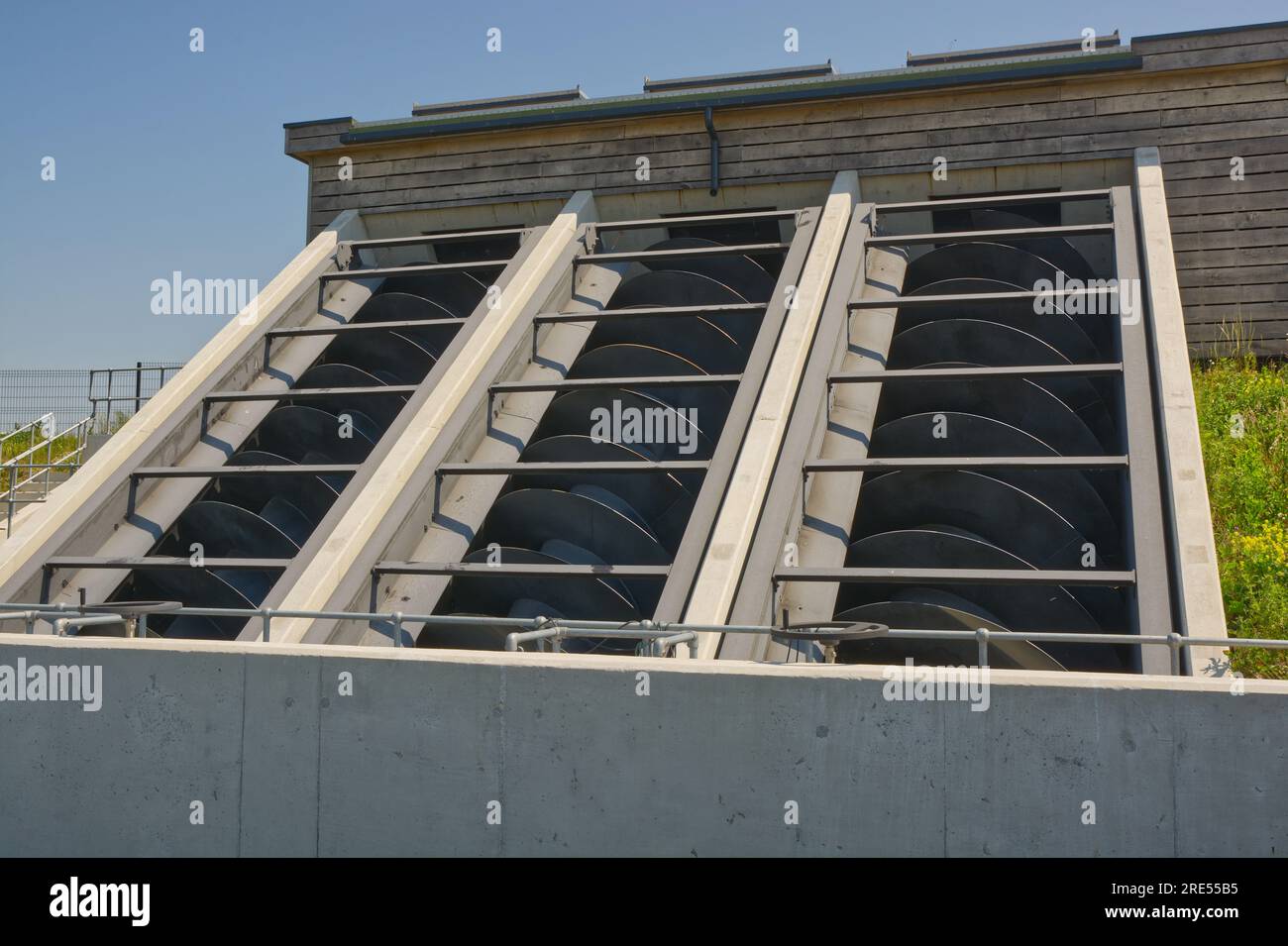 New Monks Farm Pumping Station between airport, new housing estate and ...